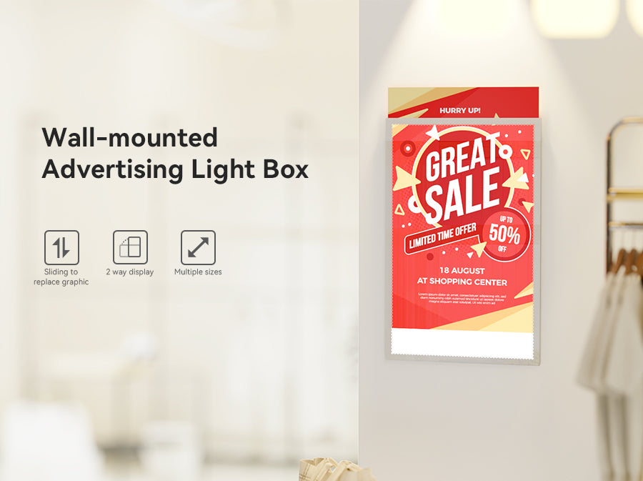 Wall-mounted advertising light box